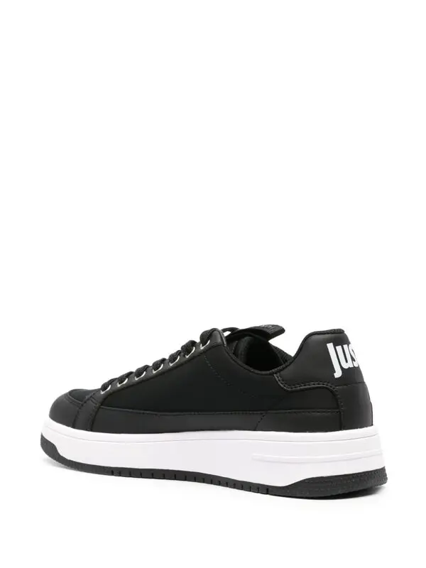 Just Cavalli Logo-print Leather Sneakers - Black
