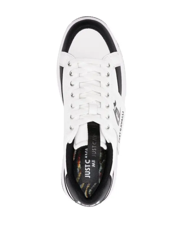 Just Cavalli Logo-print Leather Sneakers - White