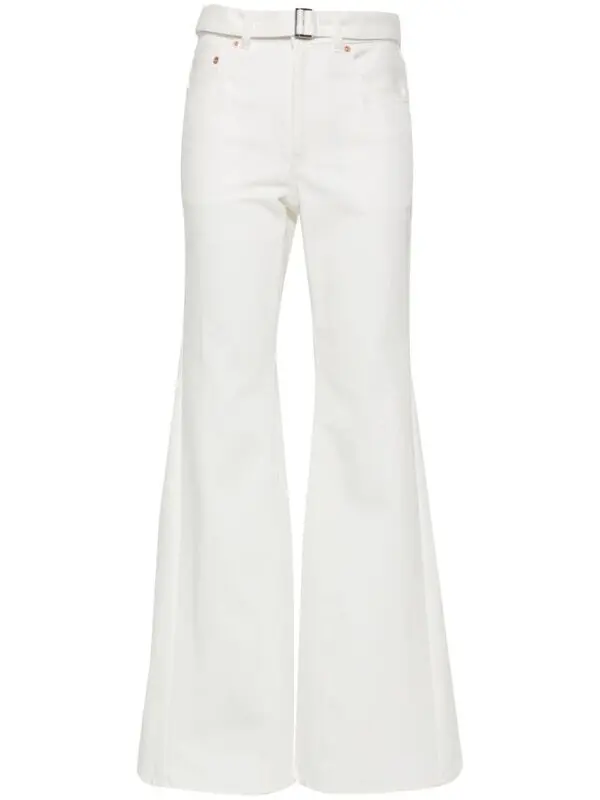 Sacai Mid-rise Flared Jeans - White