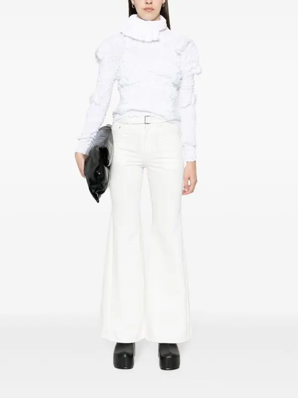 Sacai Mid-rise Flared Jeans - White