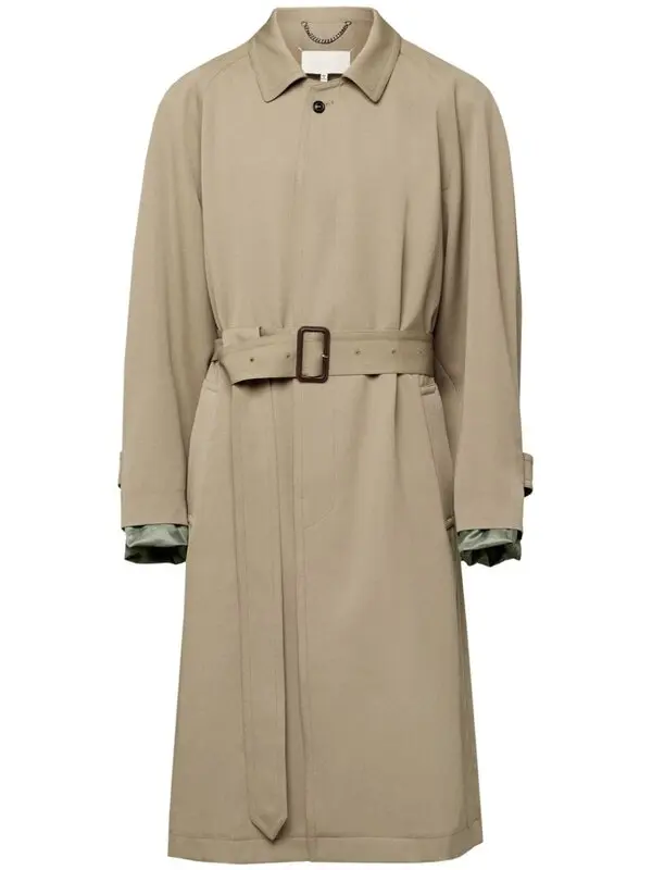 MAISON MARGIELA Spread-collar Wool Trench Coat
