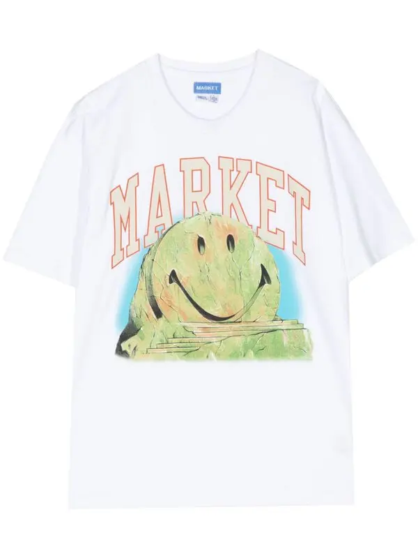 MARKET Smiley Out Of Body Cotton T-shirt - White