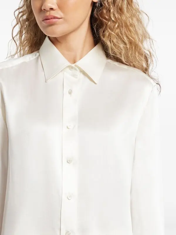 TOM FORD Long-sleeve Silk Shirt - White
