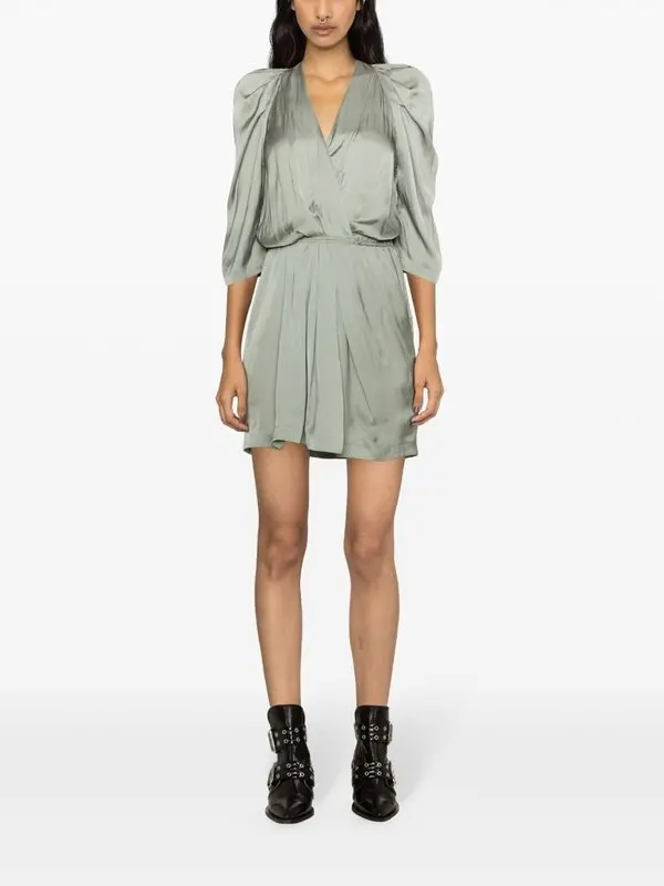 Zadig&Voltaire Ruz Satin Minidress - Green