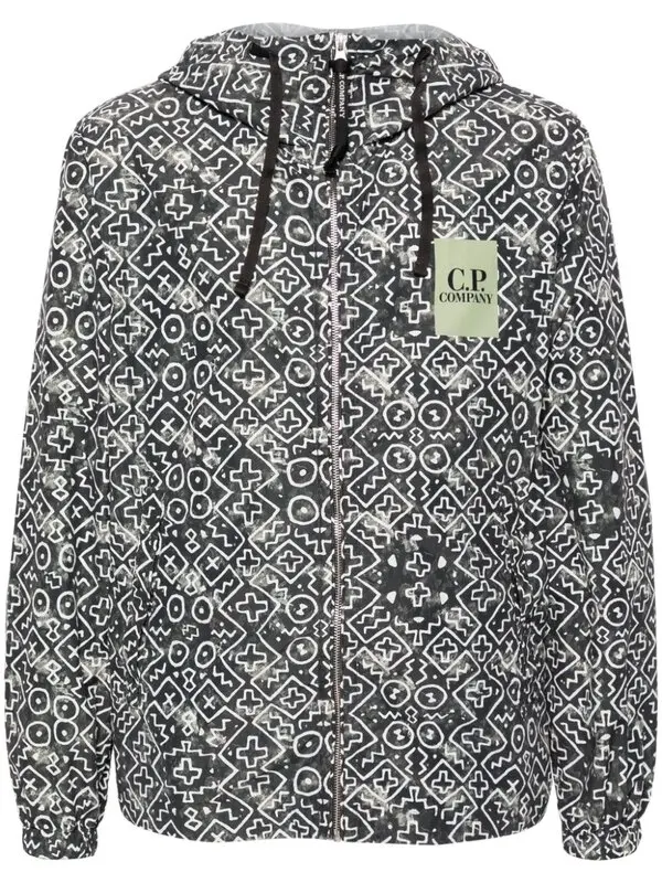 C.P. COMPANY Inca-print Hooded Jacket - Green