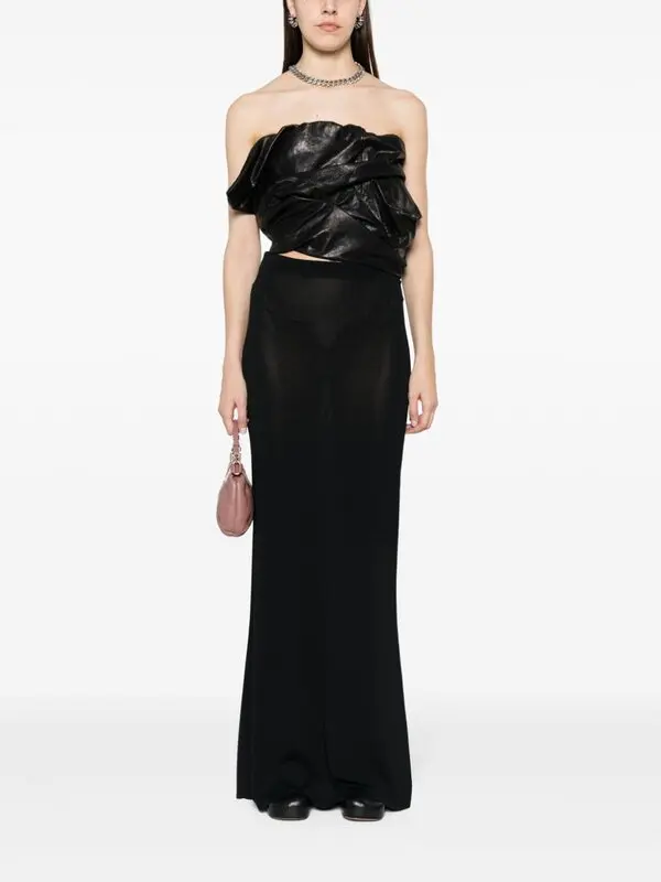 Rick Owens Draped Leather Bustier Top
