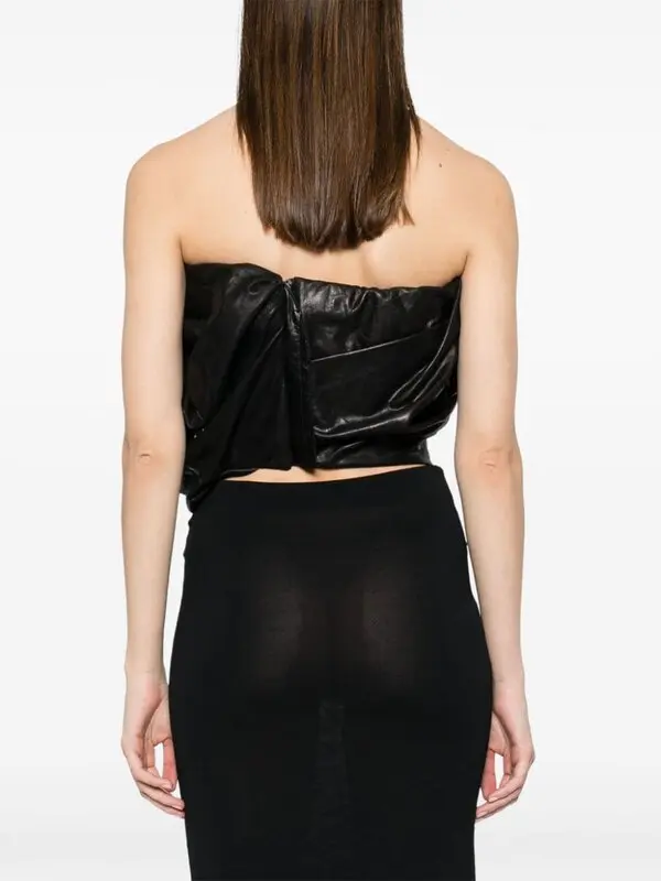 Rick Owens Draped Leather Bustier Top