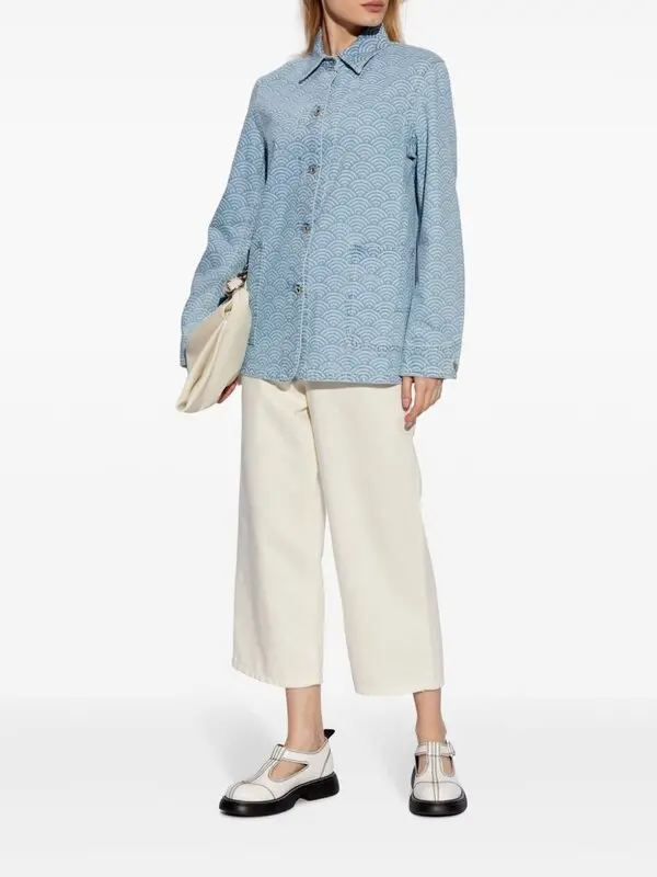 Kenzo High-rise Cropped Wide-leg Jeans