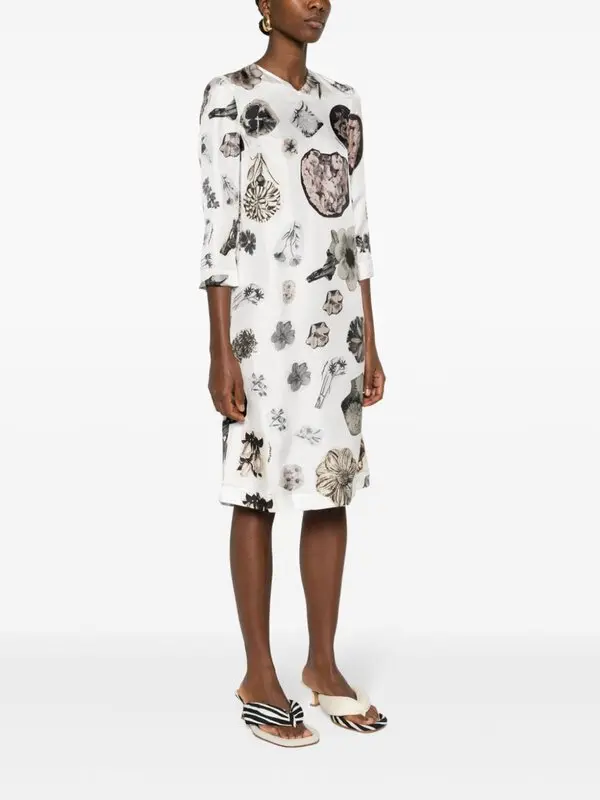 Marni Floral Collage-print Silk Dress