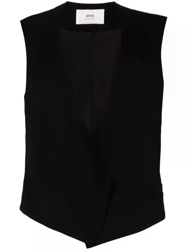 Ami Open-front Waistcoat - Black