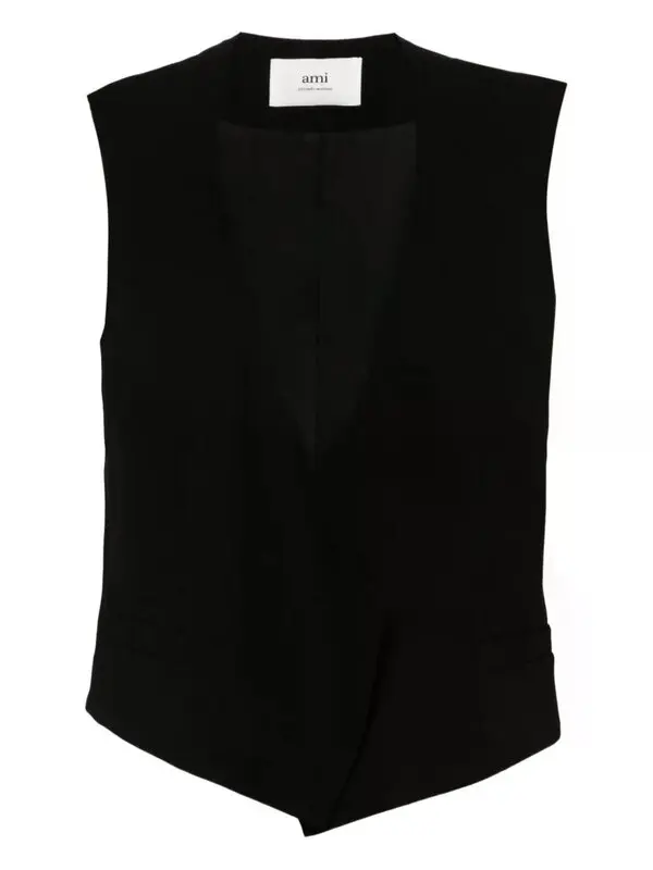 Ami Open-front Waistcoat - Black
