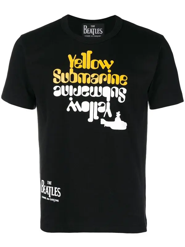 Comme Des Garçons The Beatles X Lyrics Printed T-shirt - Black