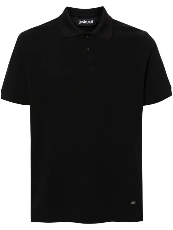 Just Cavalli Piqué-weave Polo Shirt - Black