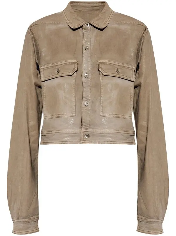 Rick Owens Foiled Denim Jacket - Neutrals
