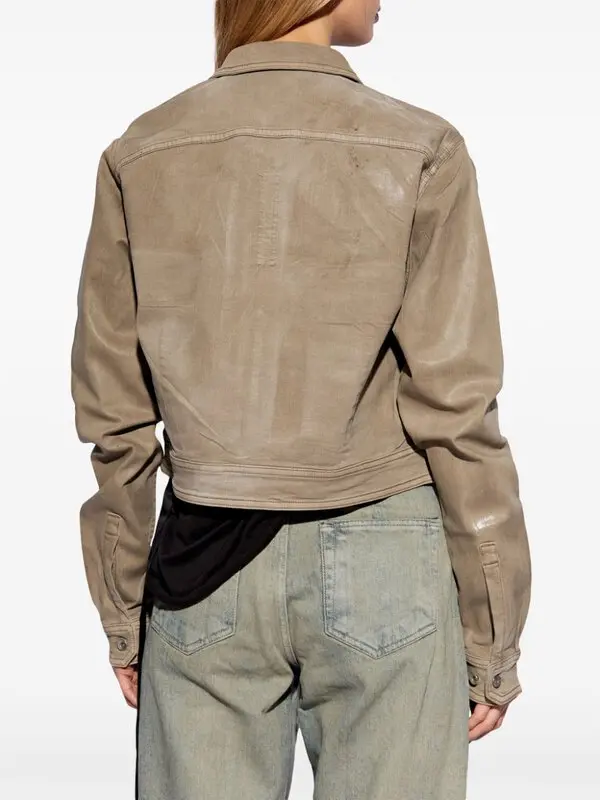 Rick Owens Foiled Denim Jacket - Neutrals