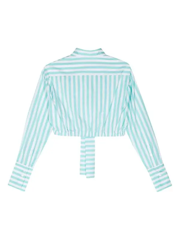 PATOU Bow-detail Striped Shirt
