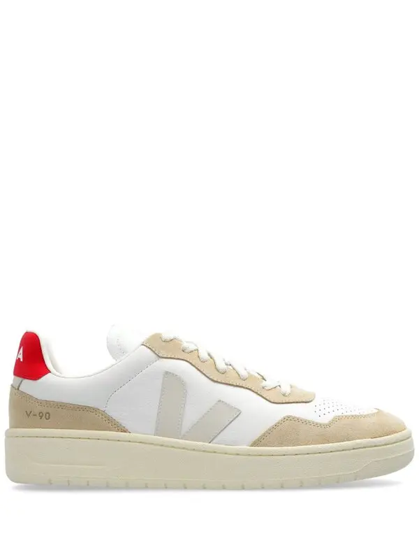VEJA V-90 Leather Sneakers - White