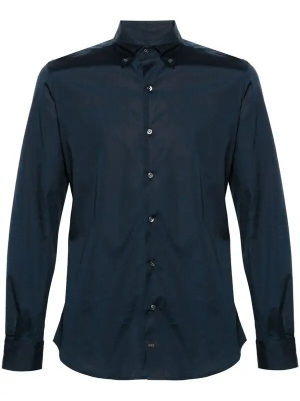 FAY Plain Cotton Shirt - Blue