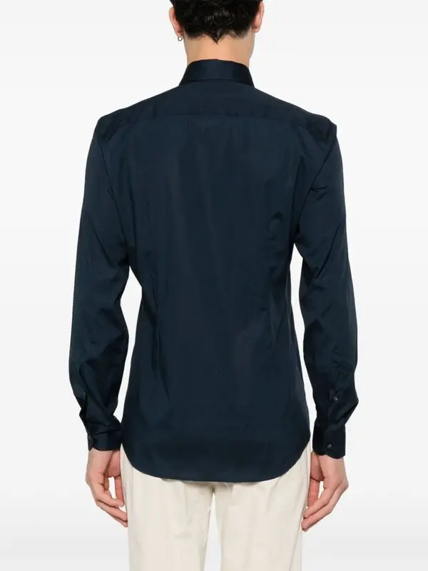 FAY Plain Cotton Shirt - Blue