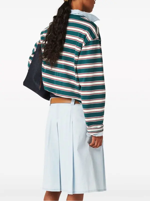 Miu Miu Striped Cotton T-shirt - Green