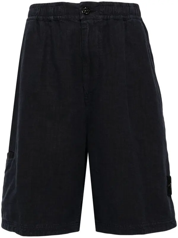 Stone Island Compass-motif Bermuda Shorts - Blue
