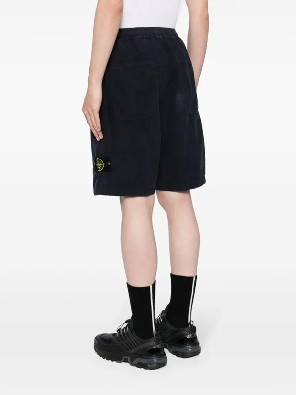 Stone Island Compass-motif Bermuda Shorts - Blue