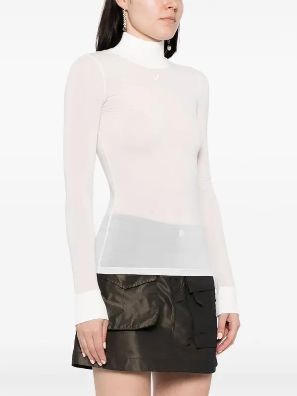 COURREGES Reedition Second Skin Mesh Top - White
