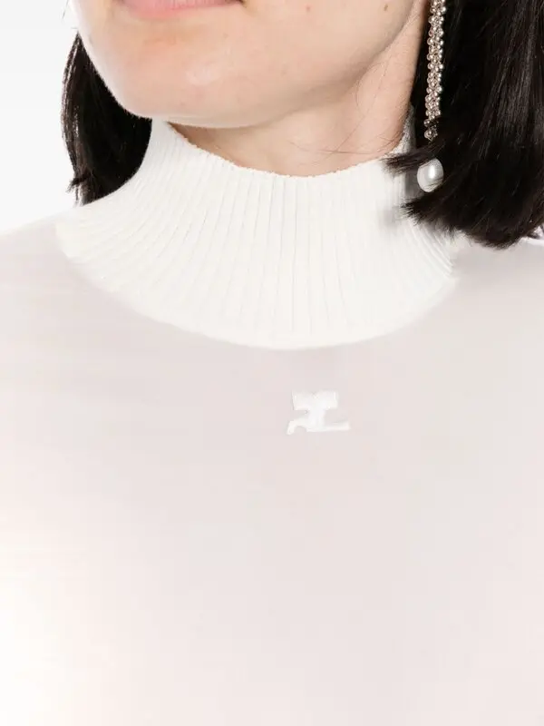 COURREGES Reedition Second Skin Mesh Top - White