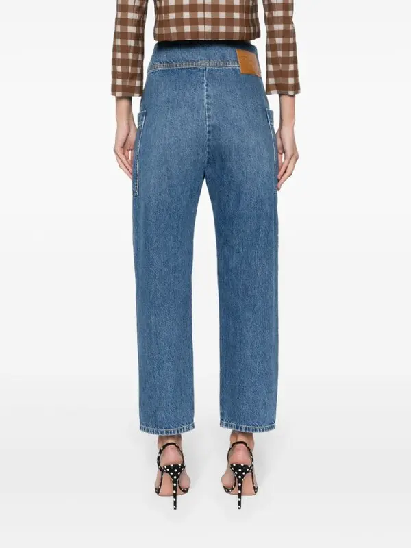 Plan C High-rise Boyfriend Jeans - Blue