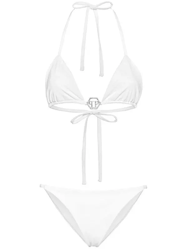 Philipp Plein Logo-plaque Triangle Bikini Set - White