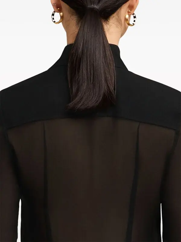 AMI Paris Sheer Silk Maxi Dress - Black