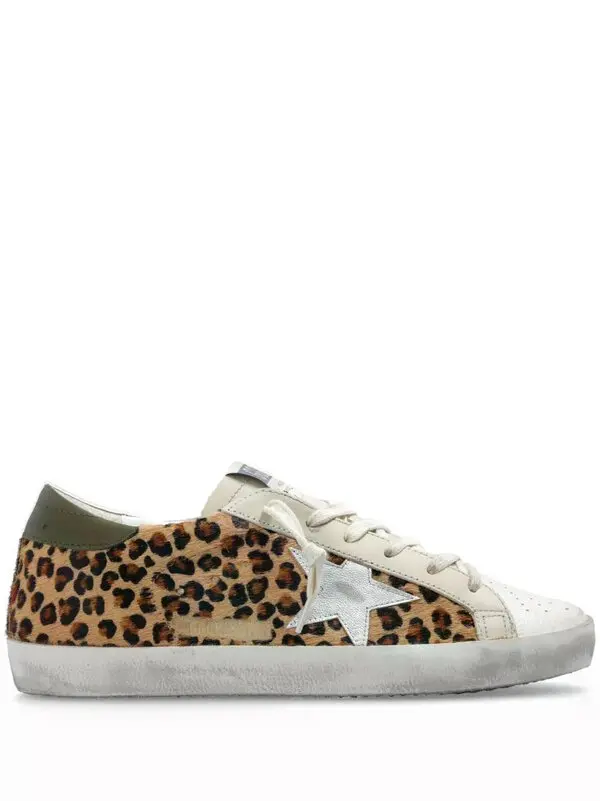 GOLDEN GOOSE Leopard-print Star Sneakers - Neutrals