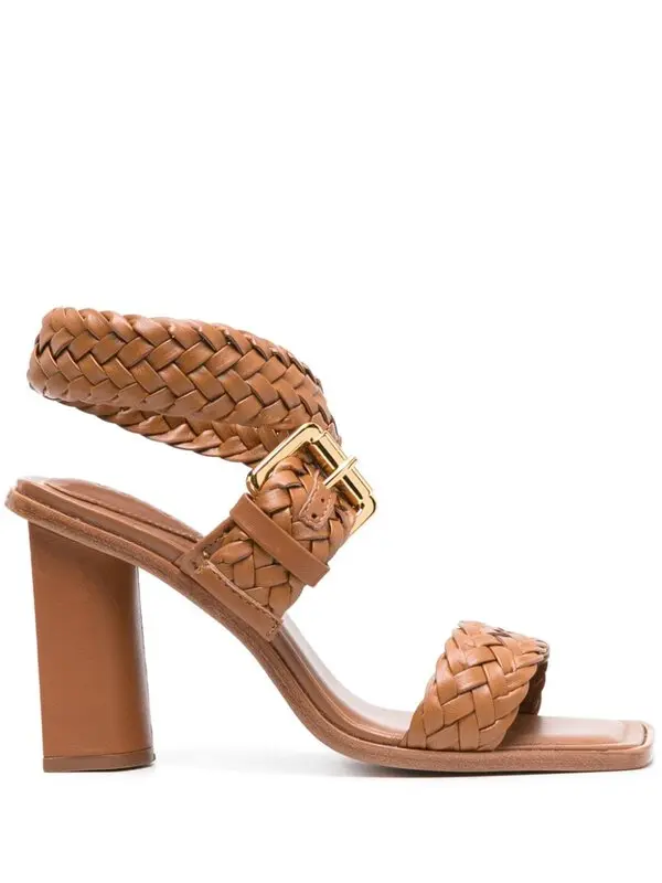 Schutz 95mm Braided Leather Sandals