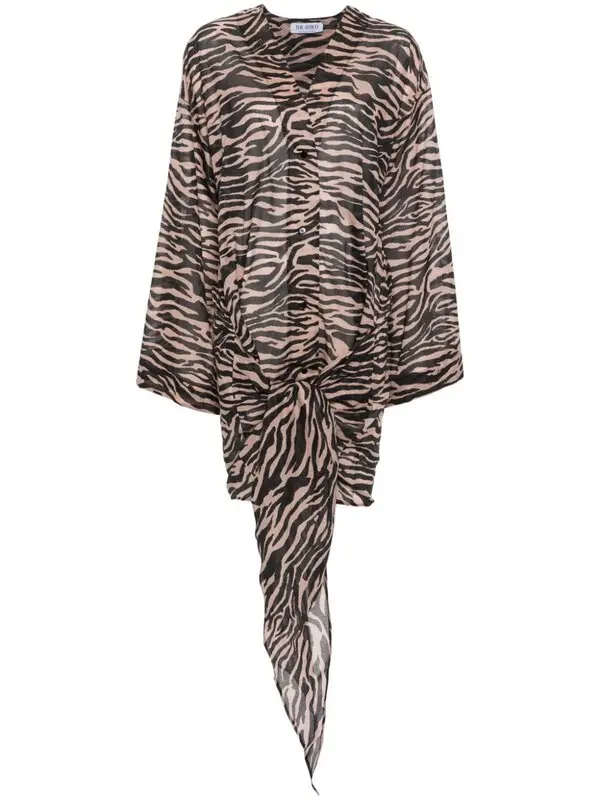 Attico Zebra-print Shirt Dress