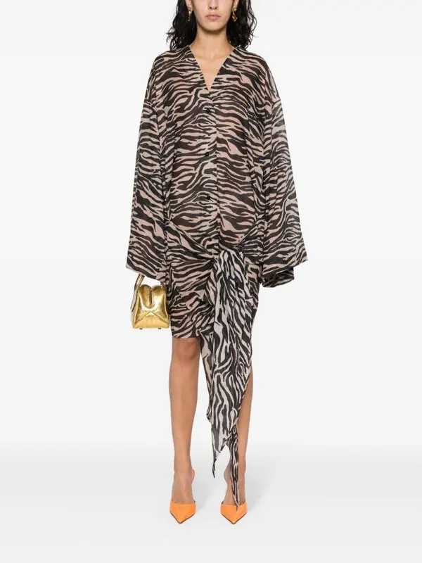 Attico Zebra-print Shirt Dress