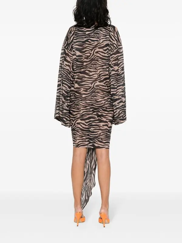 Attico Zebra-print Shirt Dress