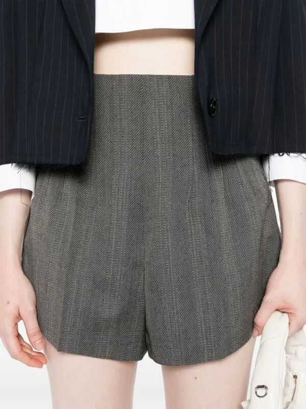 Prada Wool Pleated Shorts - Grey
