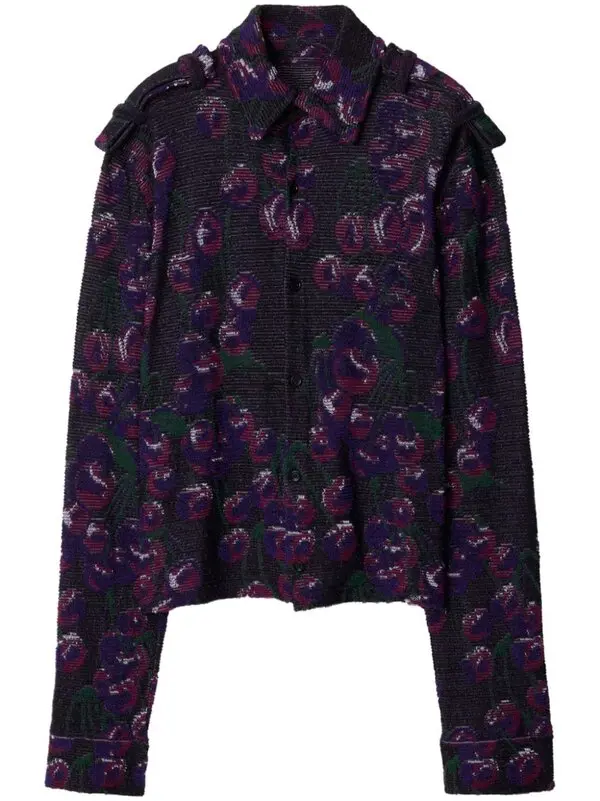 Burberry Cherry-print Fine-ribbed Shirt