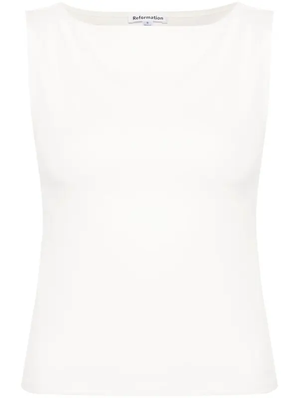 REFORMATION Dusk Boat-neck Top - White