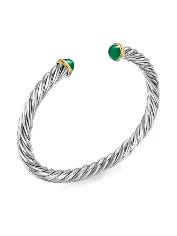 David Yurman 14kt Yellow Gold And Sterling Cuff Bracelet - Silver