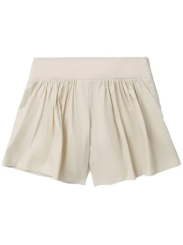 MSGM Pleated Cotton Thigh-length Shorts