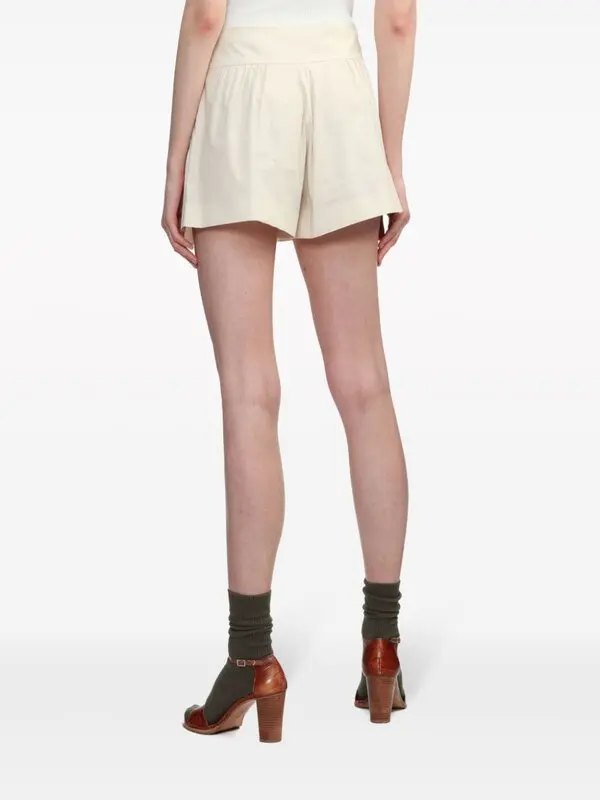 MSGM Pleated Cotton Thigh-length Shorts