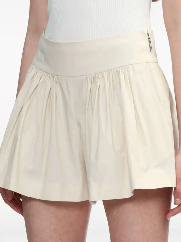 MSGM Pleated Cotton Thigh-length Shorts