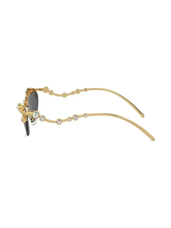 SWAROVSKI Crystal-embellished Cat-eye Sunglasses - Gold