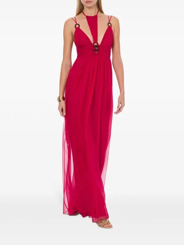 Alberta Ferretti Sheer Overlay Maxi Dress In Pink - 40% Off | Editorialist
