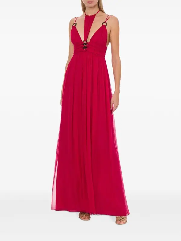 pink sheer overlay dress Treasure Sheer Hem Maxi Dress Pink