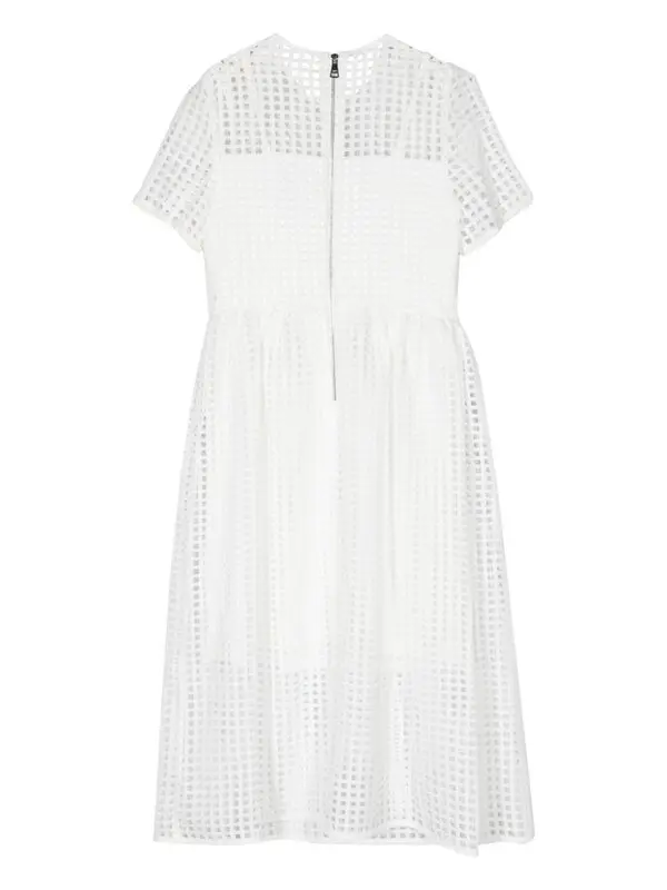 Dkny Mesh Flared Midi Dress