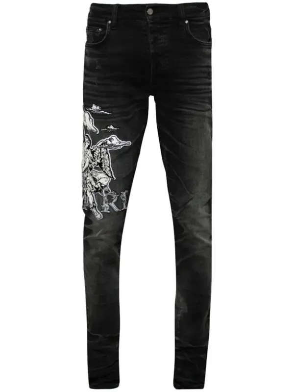 Amiri Angel Slim-Fit Jeans In Black 50% Off Editorialist