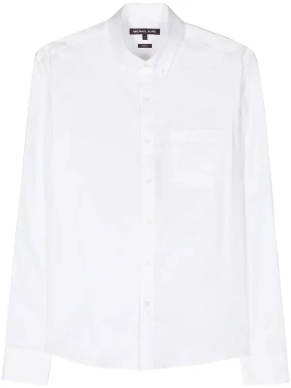 Michael Kors Logo-embroidered Cotton Shirt - White