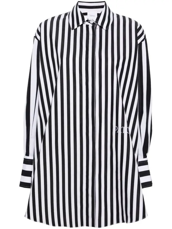 PATOU Logo-embroidered Striped Shirt